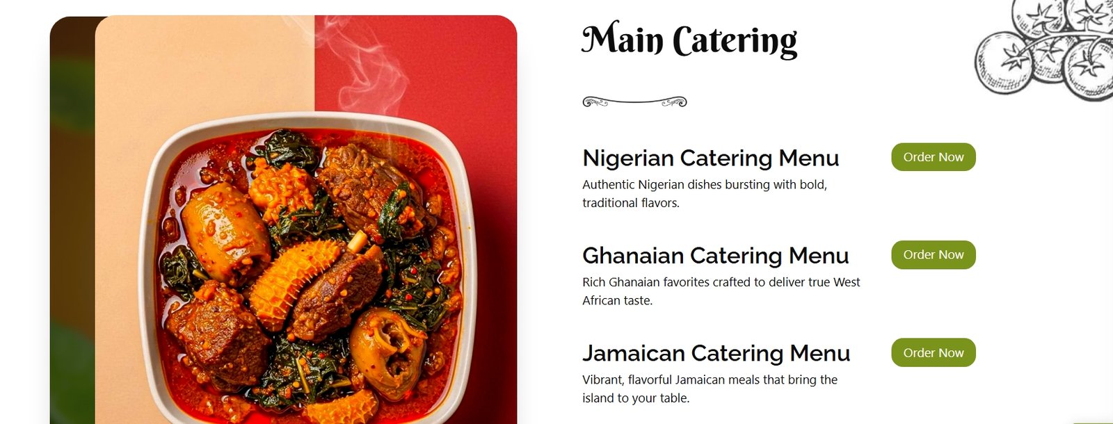 Nigerian Catering Menu in New York